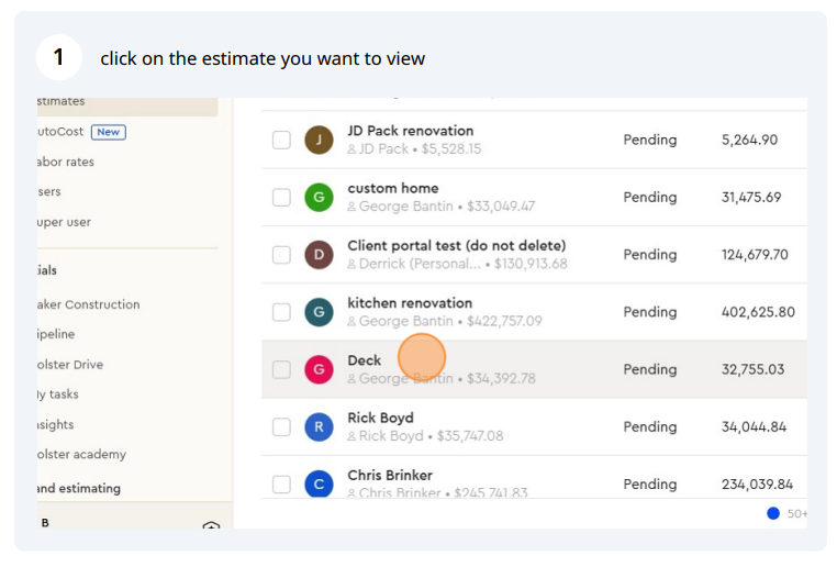 How to Enable Estimate Sidebar Settings
