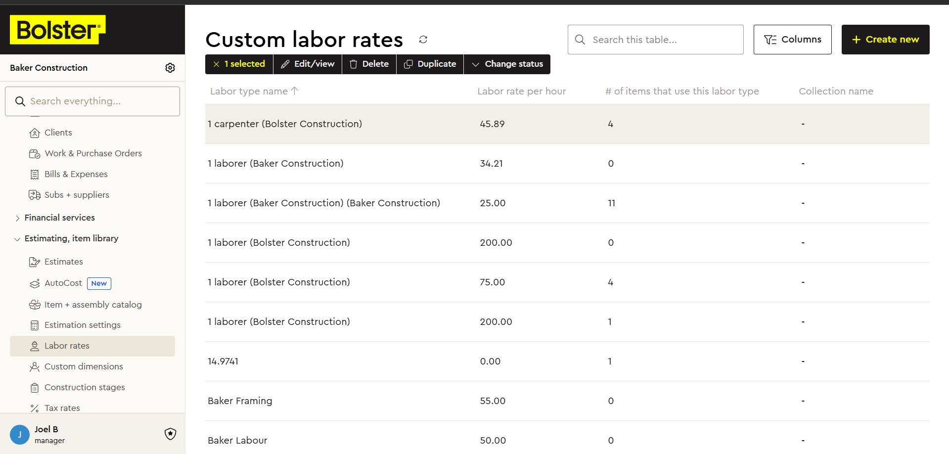Custom Labor Rates & Time Tracking